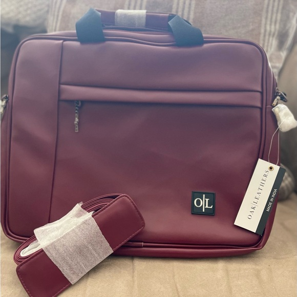 Oak Leathers | Bags | Burgundy Laptop Bag By Oak Leathers Leather New ...